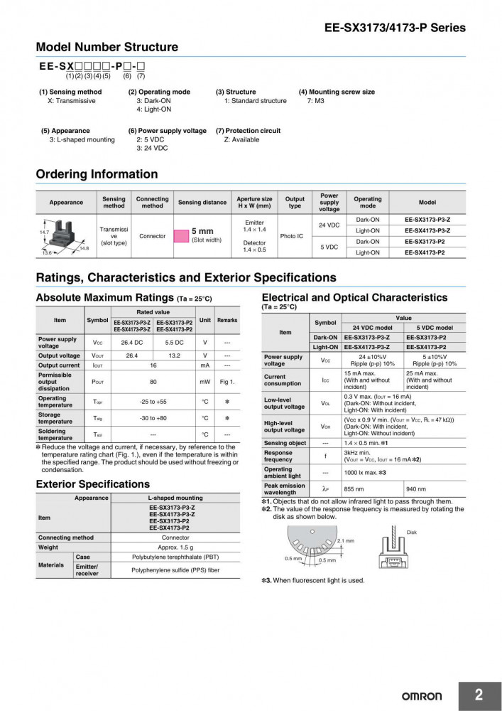 OMRON EE-SX4173-P3-Z datasheet page 2