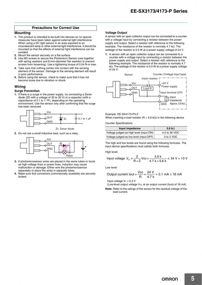OMRON EE-SX4173-P3-Z datasheet page 5