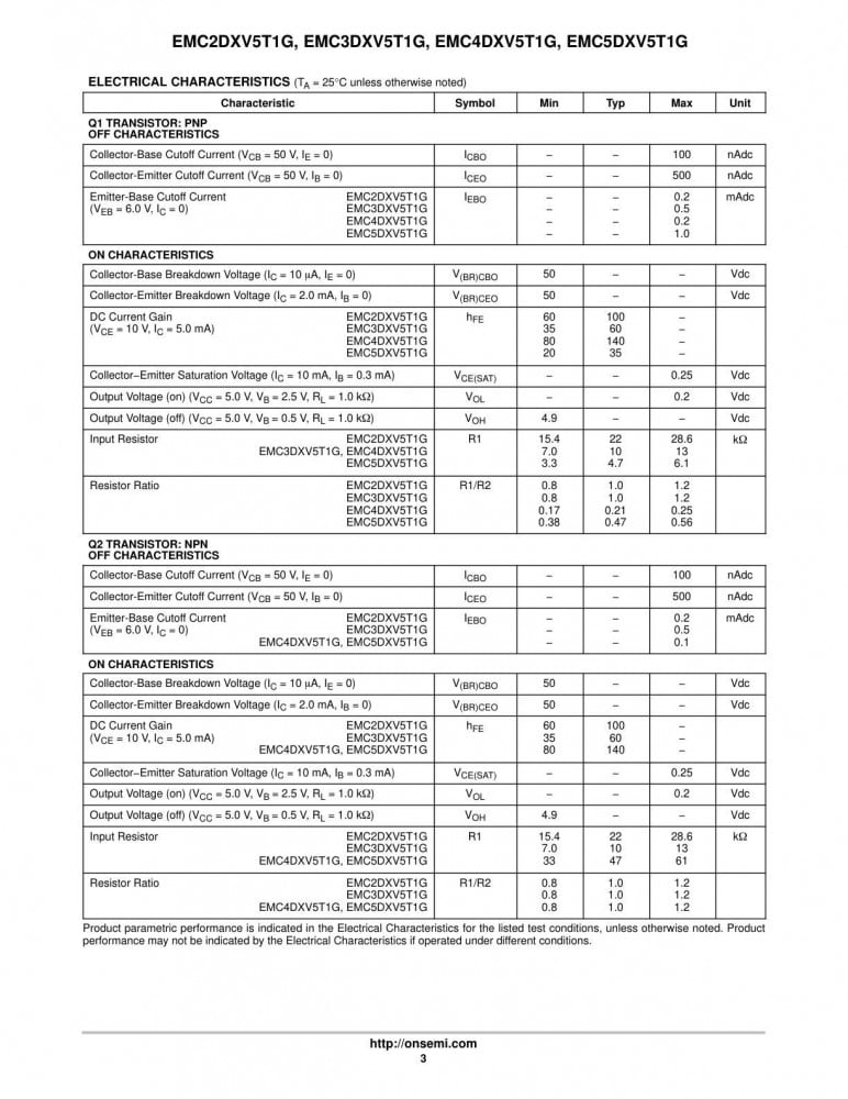 EMC4DXV5T1G datasheet page 4