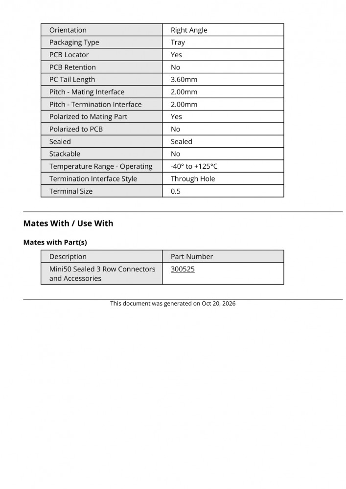 MOLEX 3005131001 technical document preview, page 3