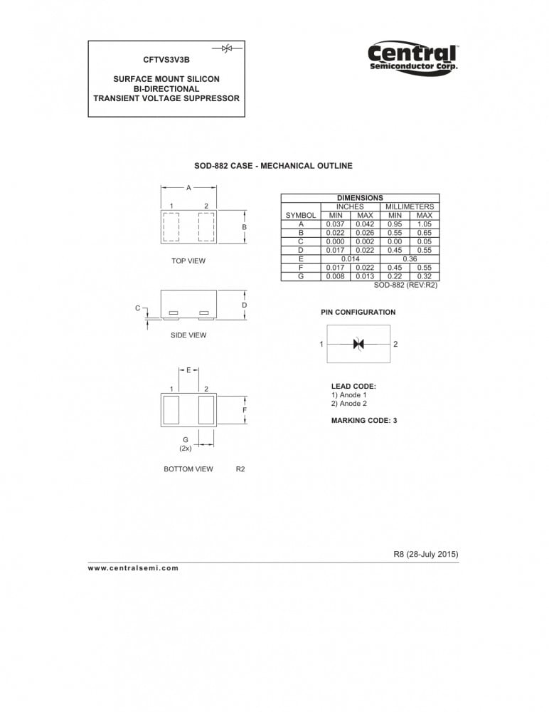 CFTVS3V3B TR PBFREE datasheet page 2