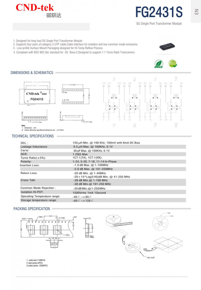 FG2431S technical documentation page