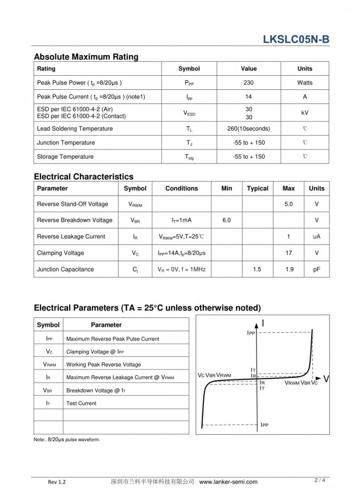LKSLC05N-B datasheet page 2