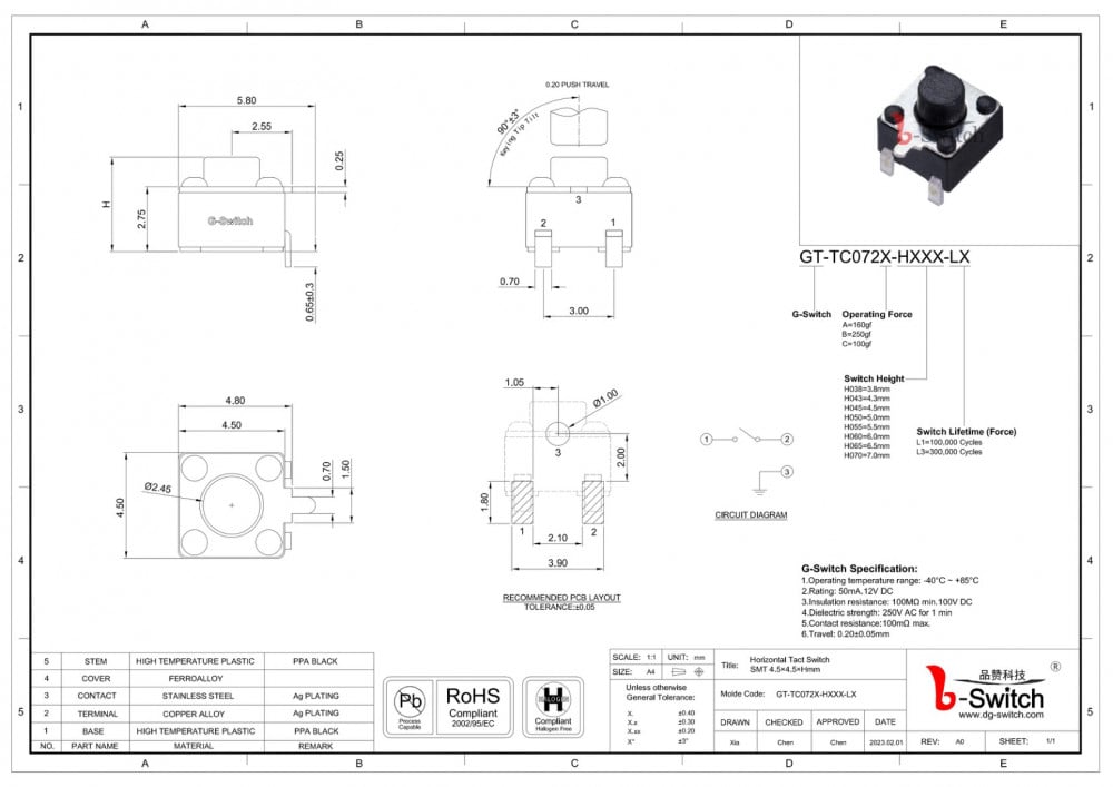 GT-TC072B-H045-L1 technical document preview