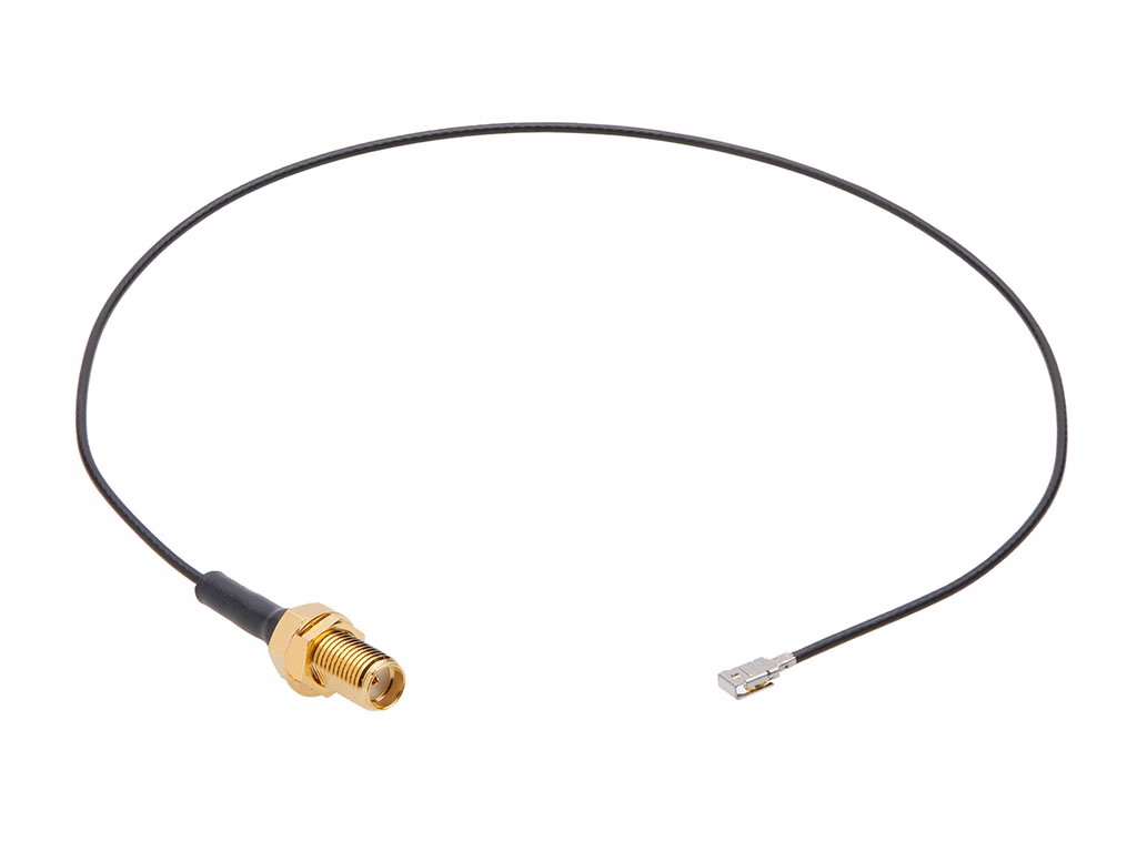 SMA Straight Jack Bulkhead IP68 to I-PEX MHF1 LK Plug on 1.32mm Cable, 307.00mm Length, 50 Ohms
