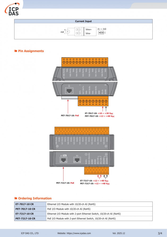 PET-7017-10 technical document, page 3