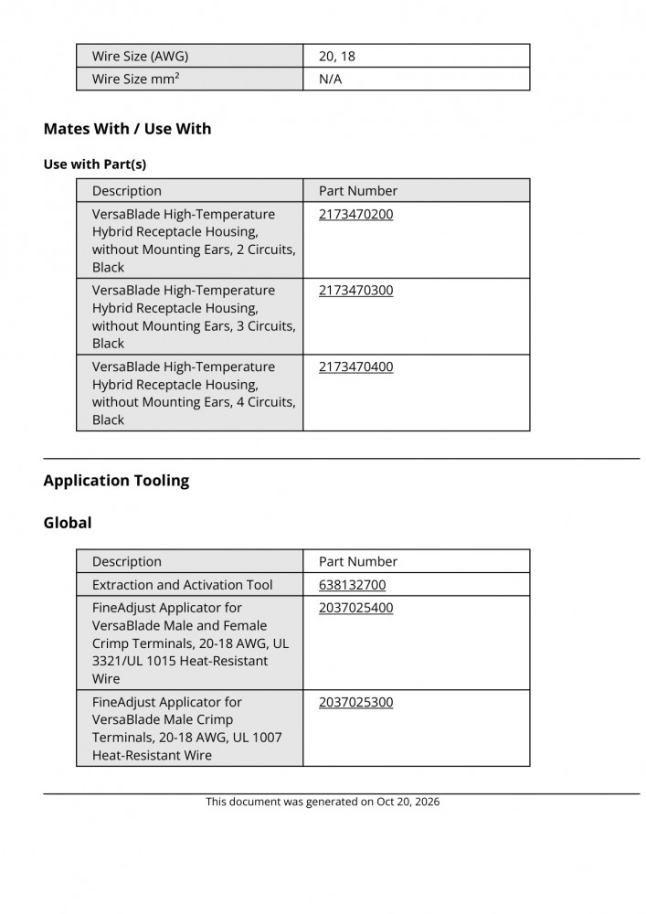 Technical document image 3 for Molex 2173478100