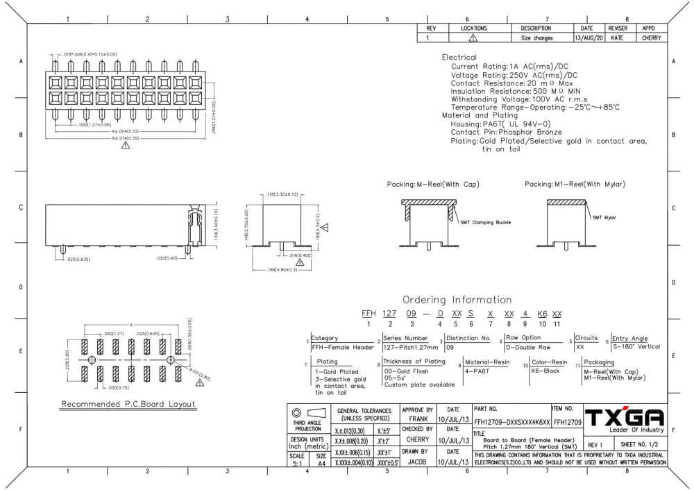 TXGA FFH12709 drawing page 1