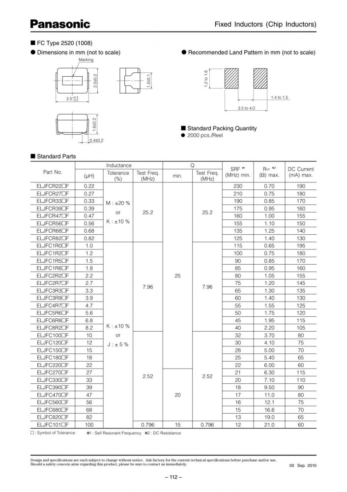 PANASONIC ELJ-FC100JF technical document page 2