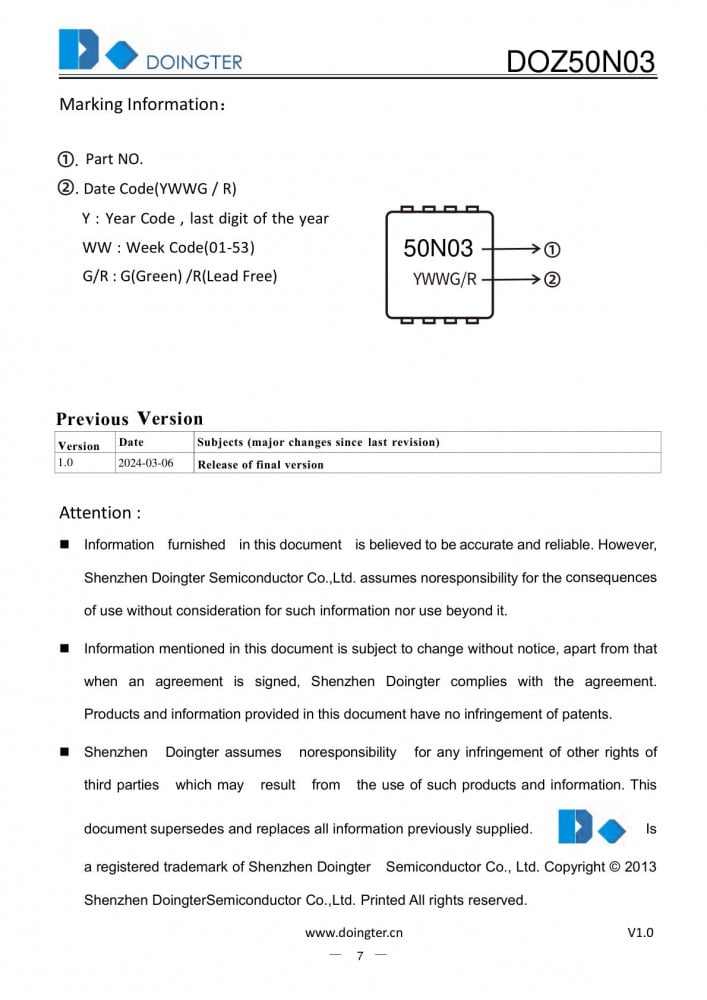 DOZ50N03 datasheet page 7