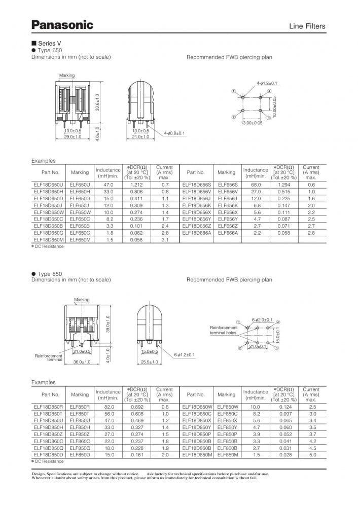 Panasonic Series V technical document page 2