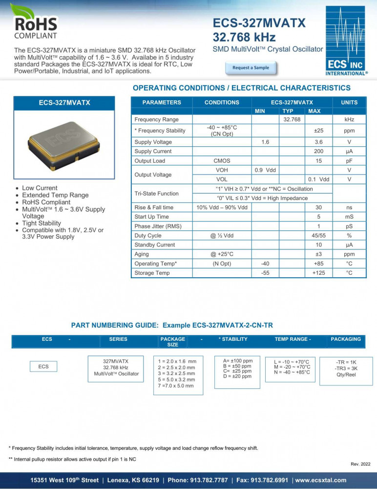 ECS-327MVATX technical document page 1