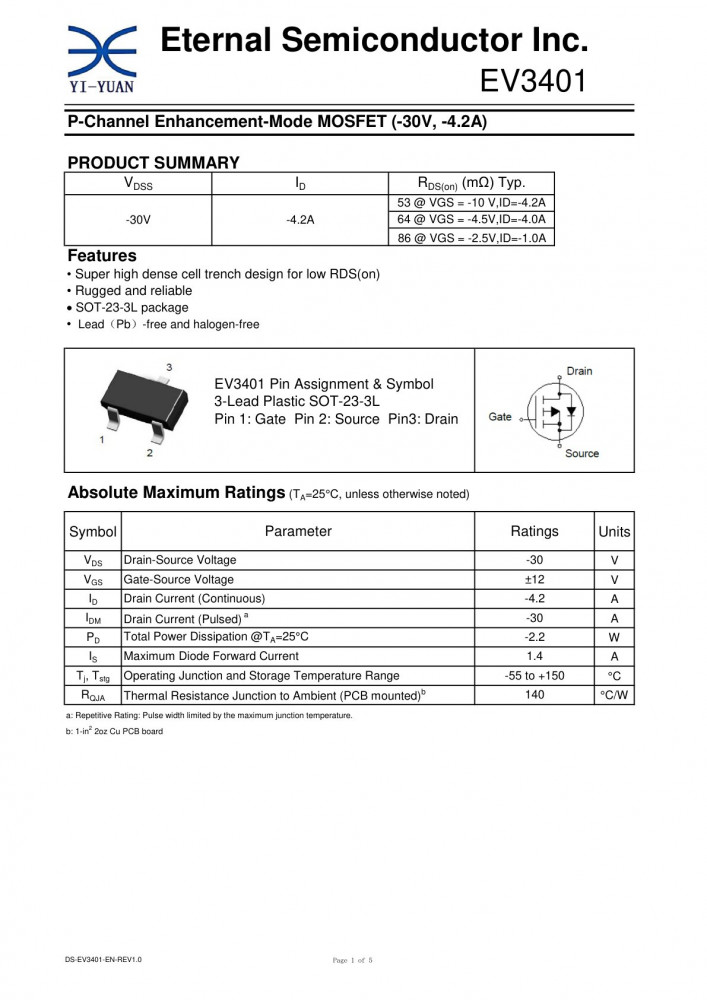 EV3401-G datasheet page 1