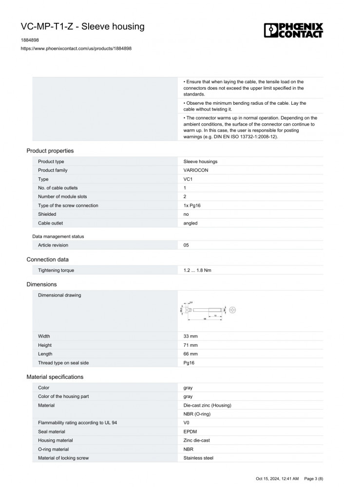 Phoenix Contact 1884898 product documentation page 3