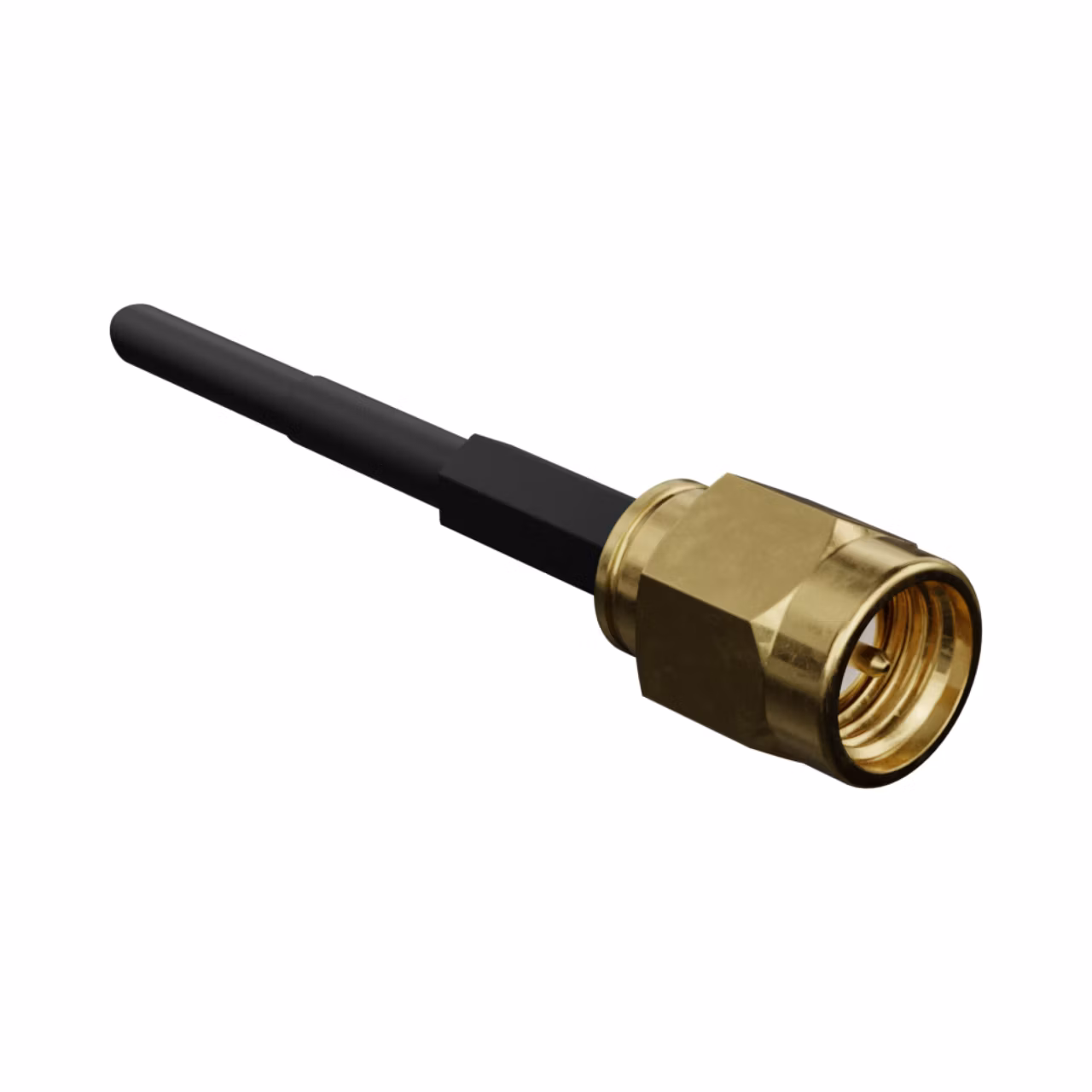 SMA Plug, Straight, Crimp, LMR-100 Cable, Brass Body, Gold (Au) Plated, w/Shrink Tube, Tray, 50 Ohms for sale
