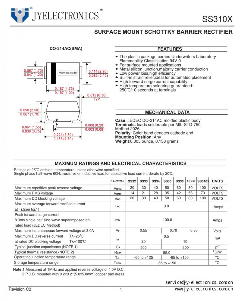 JingYang SS310X datasheet page 1
