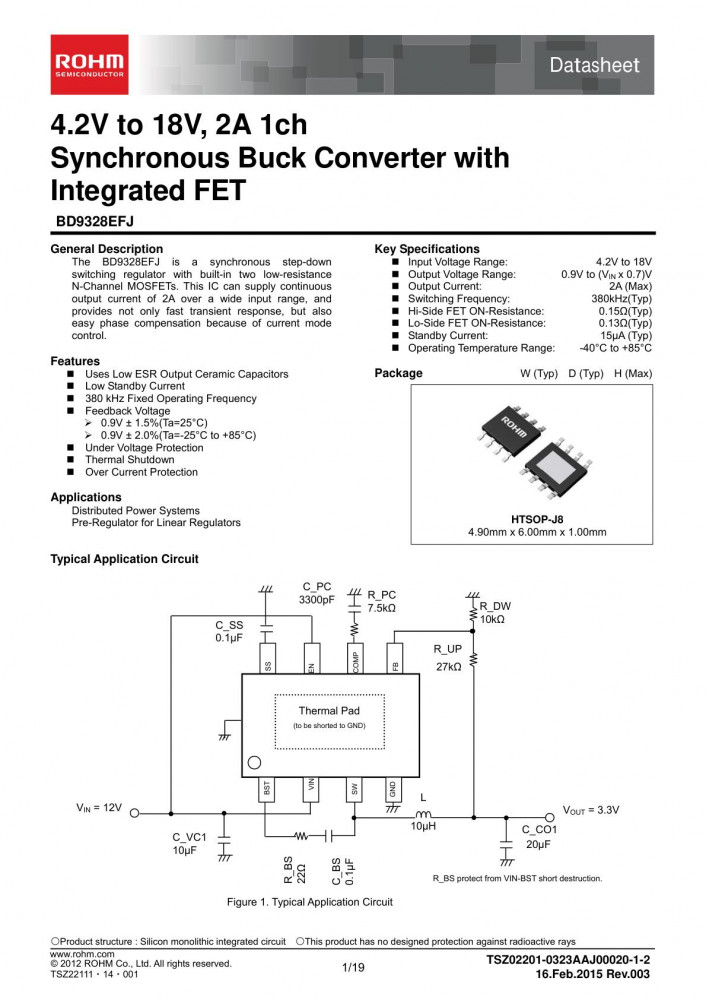 BD9328EFJ-E2 datasheet page 1