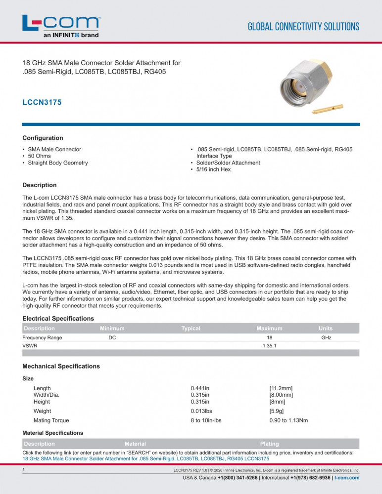 LCCN3175 technical document page 1