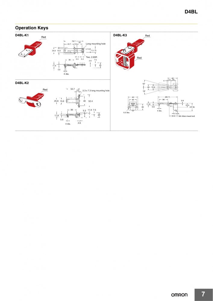 OMRON D4BL datasheet page 7