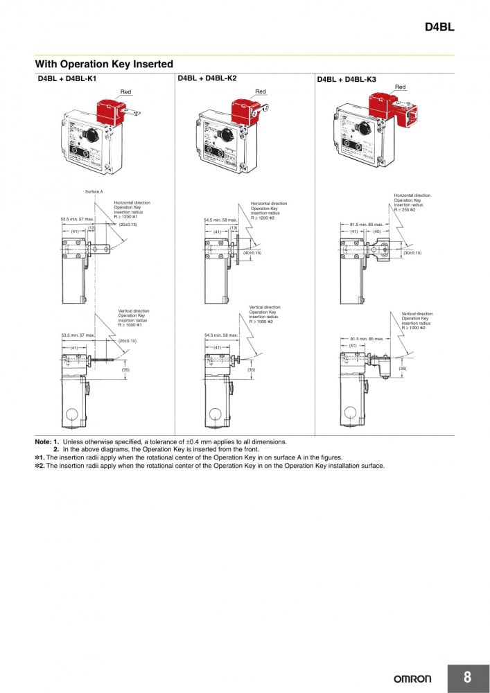 OMRON D4BL datasheet page 8