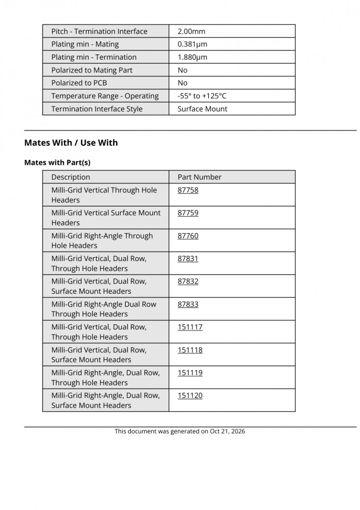 Technical document image 3 for Molex part 791099008