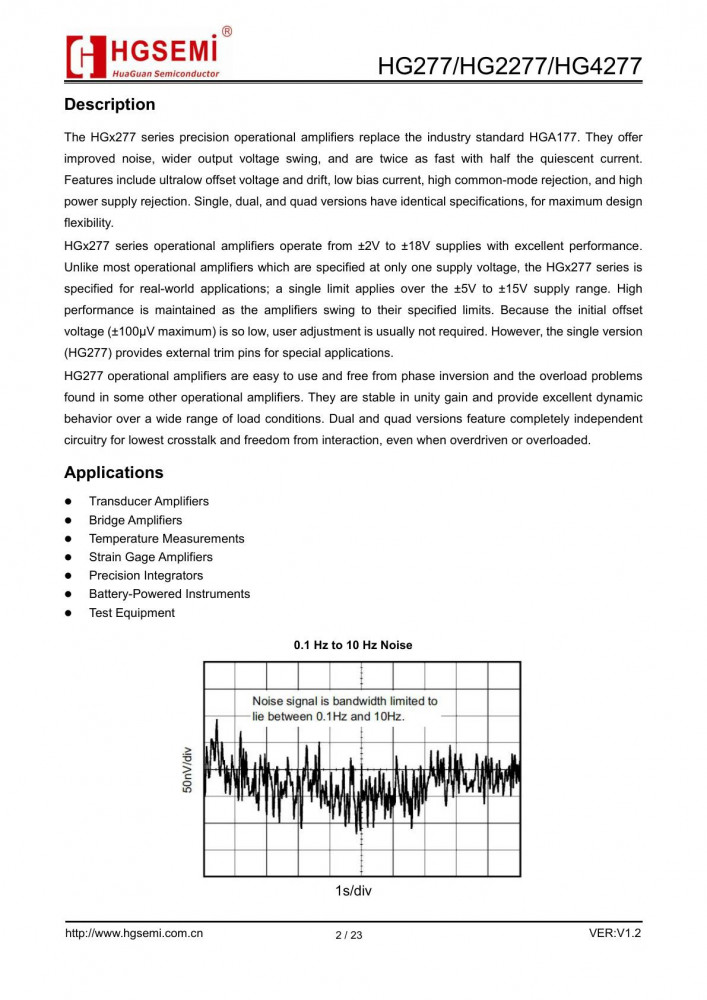 HG2277 series datasheet page 2