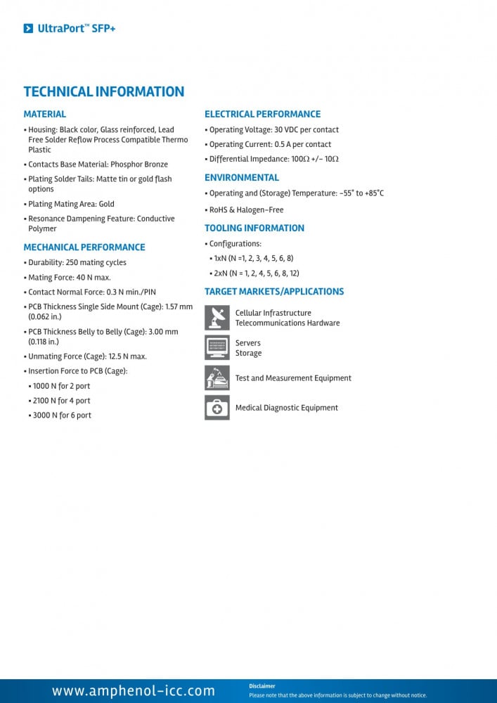 Amphenol UltraPort SFP+ document page 2
