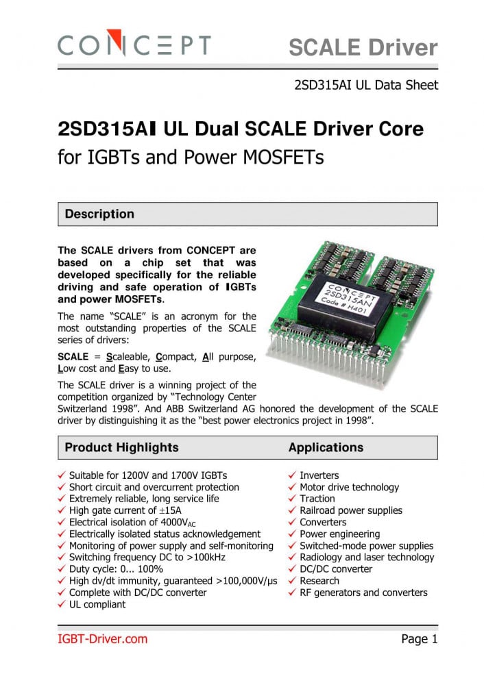 2SD315AI UL datasheet page 1