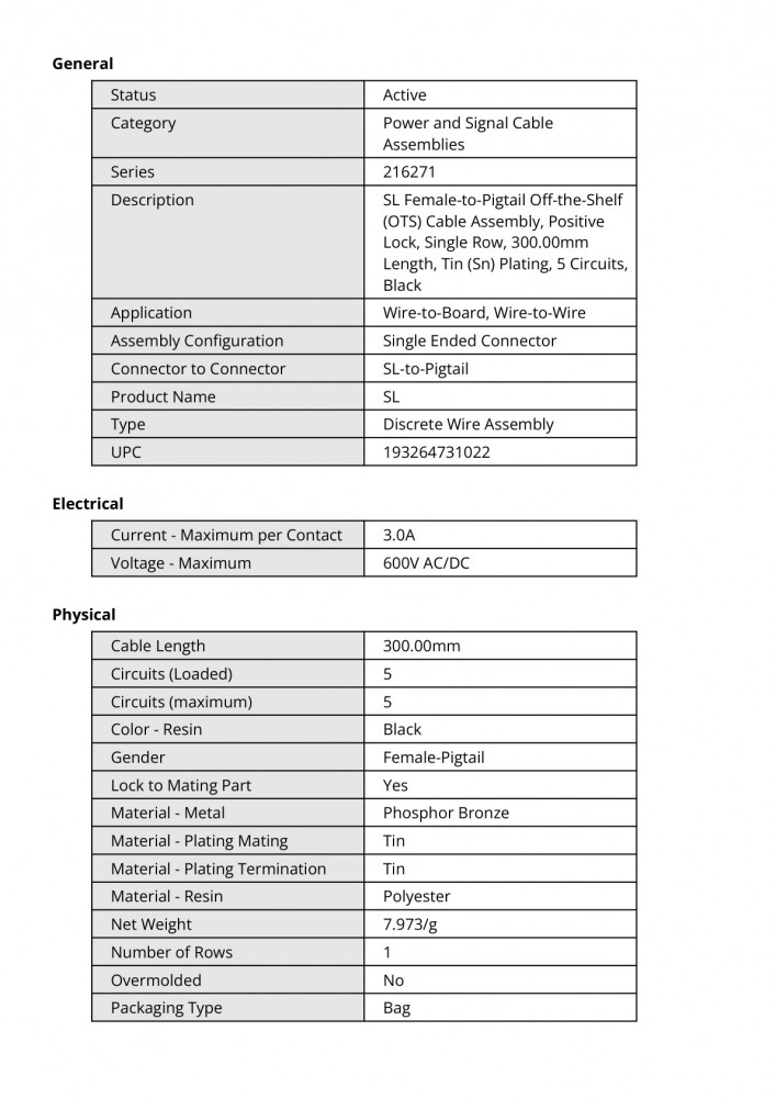 Product documentation image 2 for Molex 2162711053