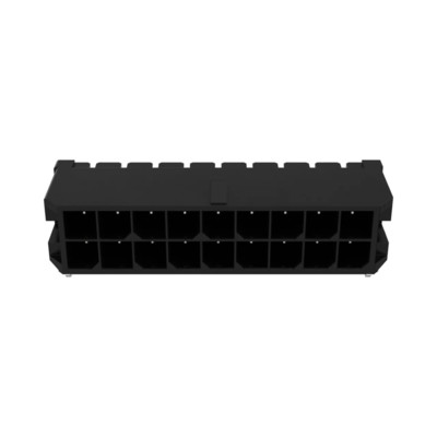 Micro-Fit 3.0 Right-Angle Header, 3.00mm Pitch, Dual Row, 18 Circuits, with Snap-in Plastic Peg PCB Lock, 2.54µm Matte Tin Plating, Glow-Wire Capable, Black for sale