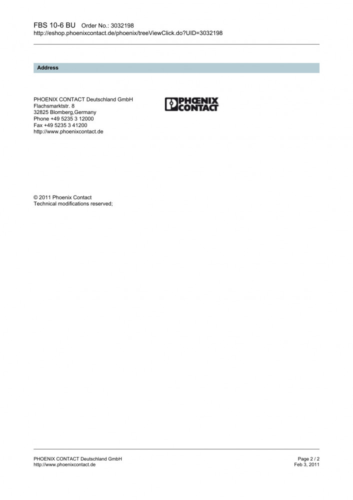Phoenix Contact FBS 10-6 BU product document page 2
