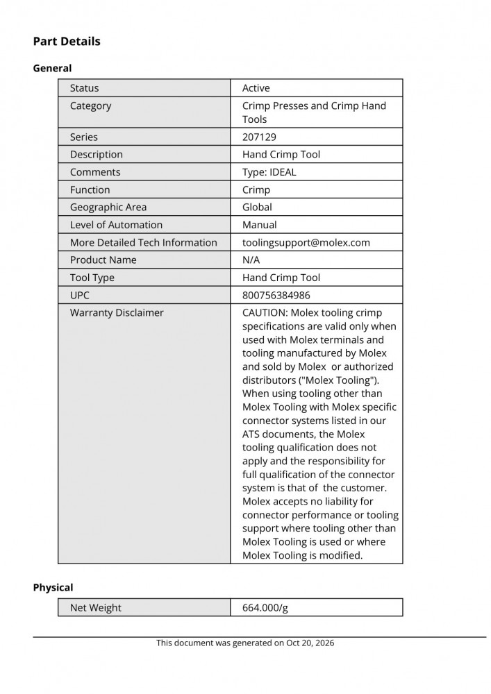 Tooling specification document preview, page 2
