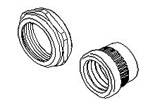 HMC Rectangular Industrial End Bell Cap Assembly, PG36, 24.00-28.00mm dia. Wire Size, Yellow Bush, for External Threaded Hoods