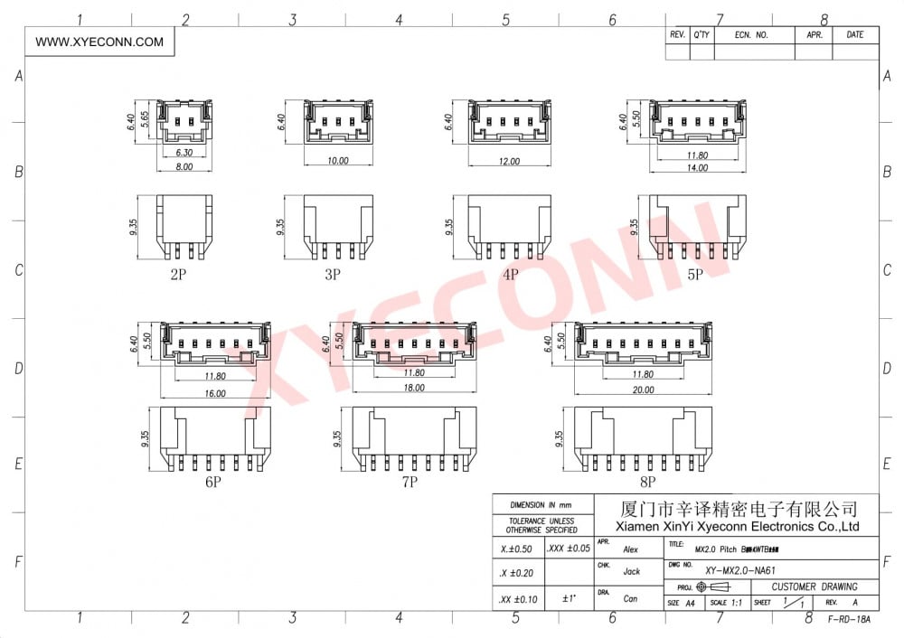 XY-MX2.0-7A61 technical drawing page 2