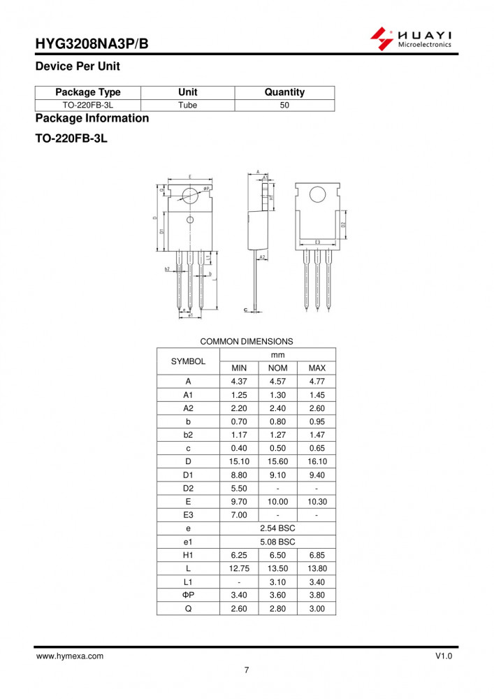 HY3208NA3P datasheet page 7