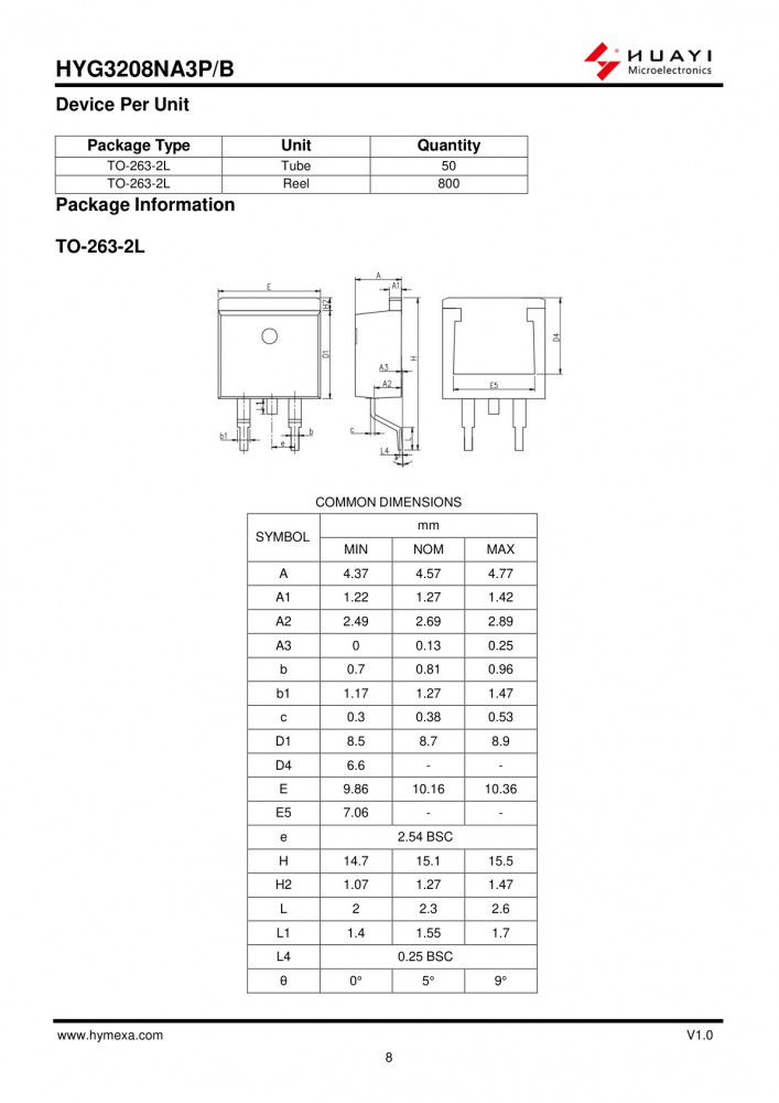 HY3208NA3P datasheet page 8
