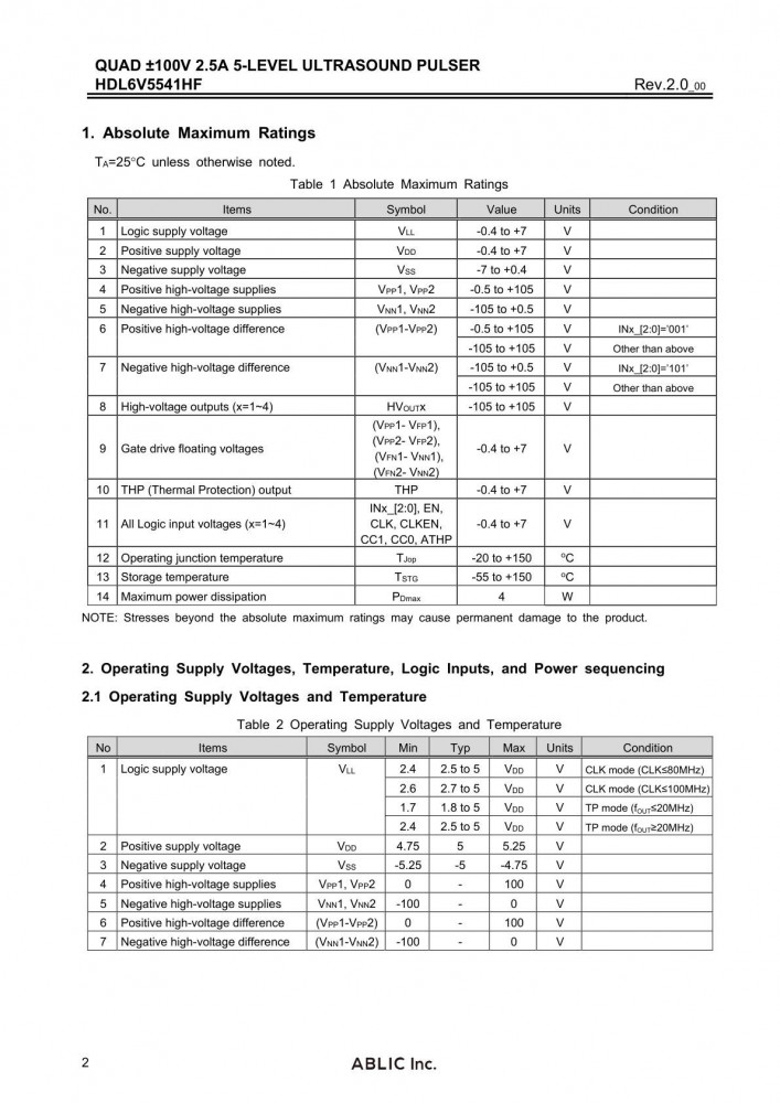 HDL6V5541HF datasheet page 2