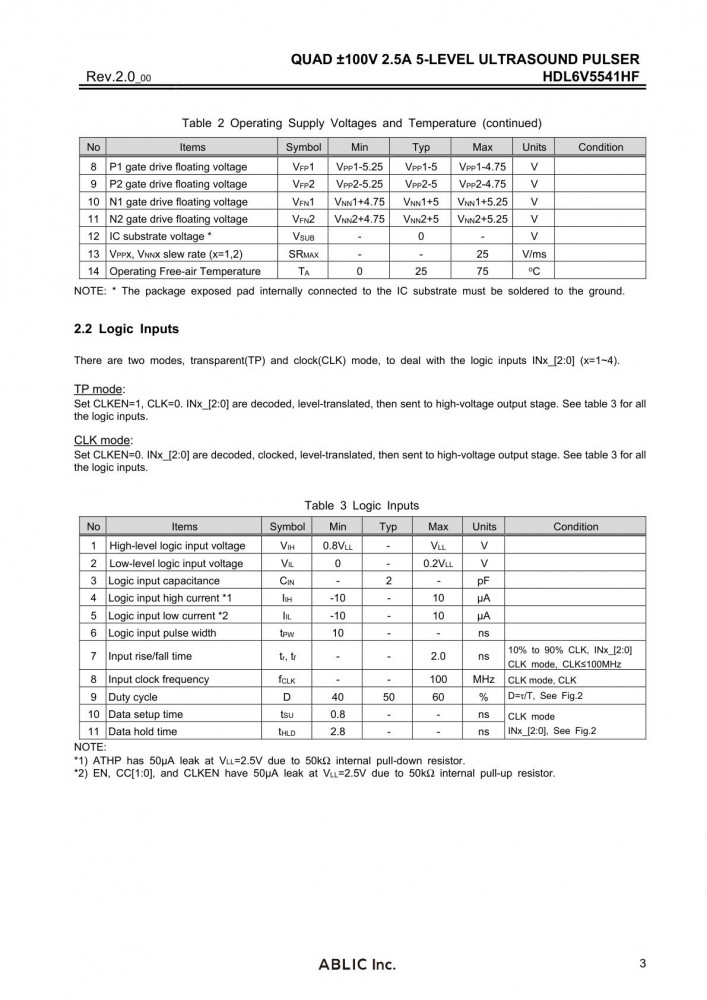 HDL6V5541HF datasheet page 3