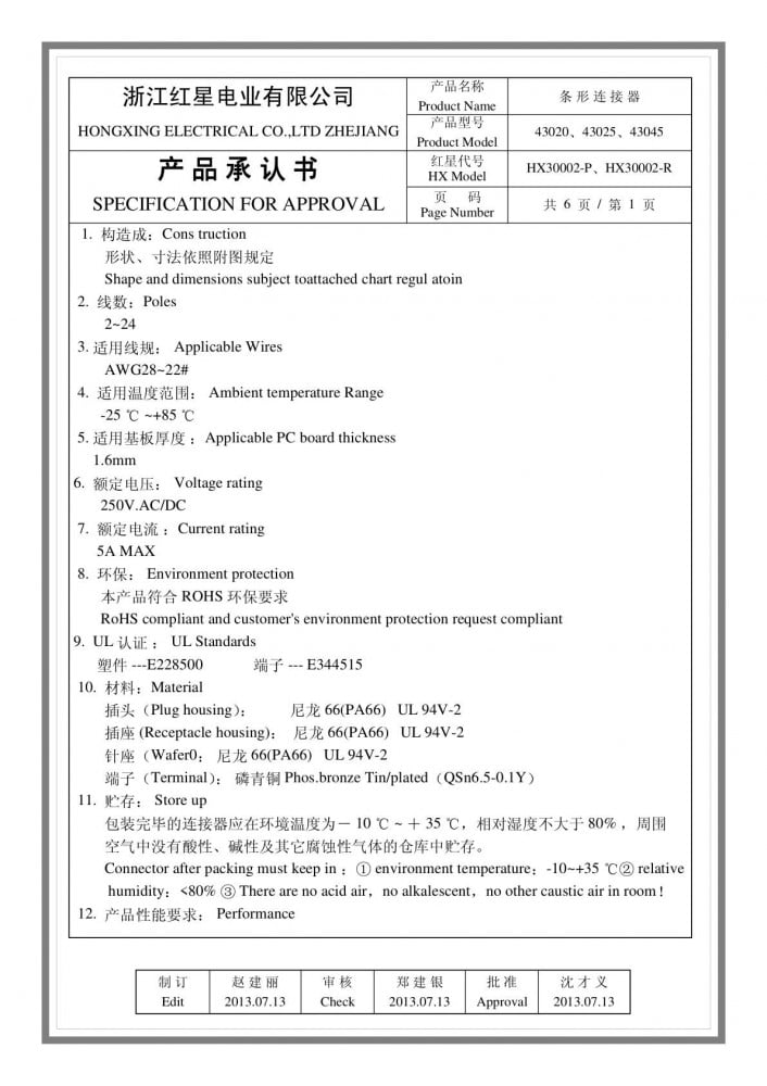 HX30002 approval document page 2