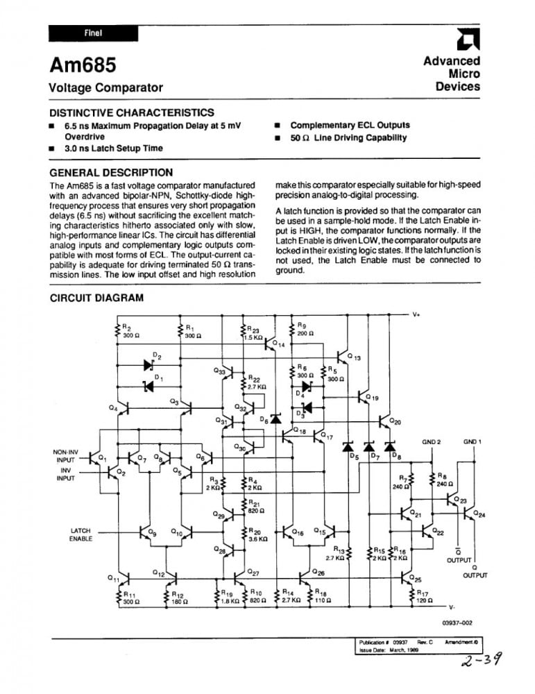 AM685HL datasheet page 1