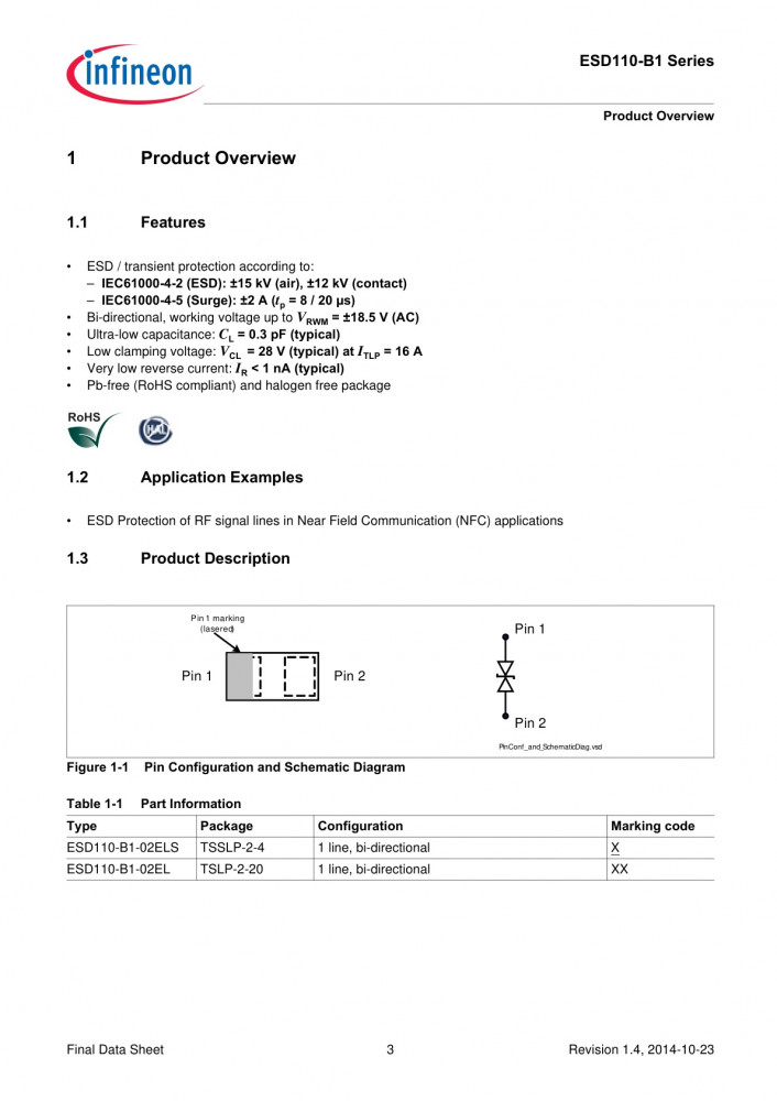 Infineon datasheet page 3