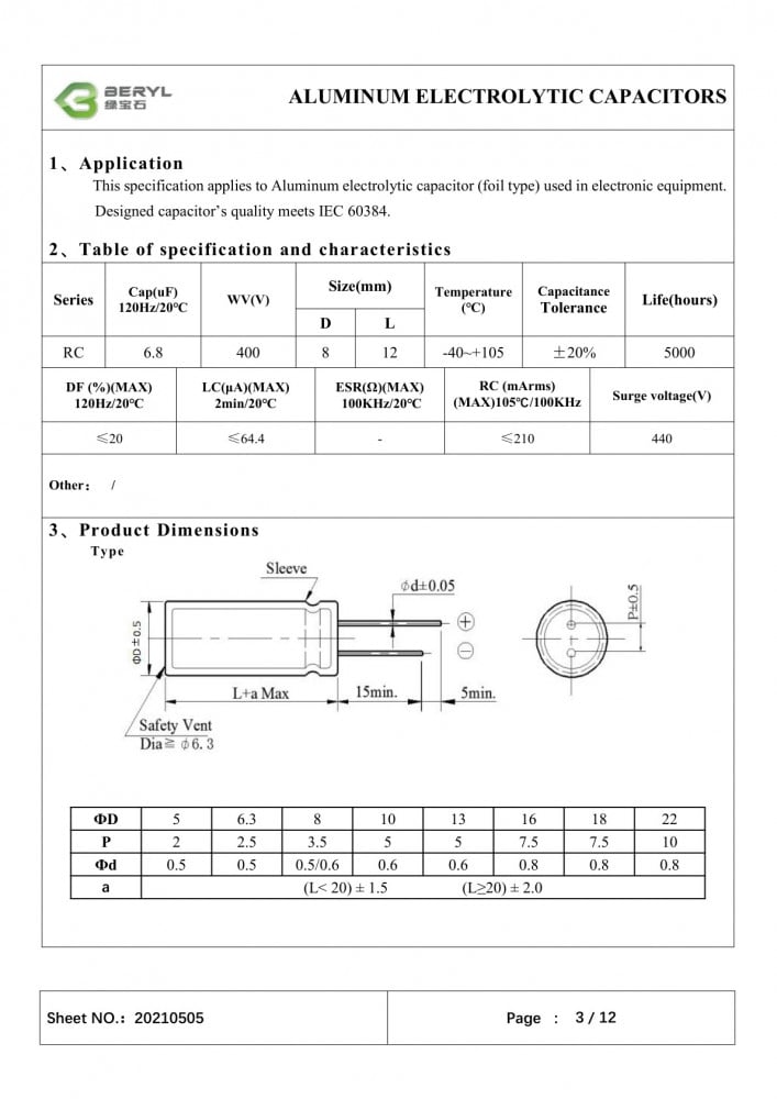 BERYL datasheet page 3