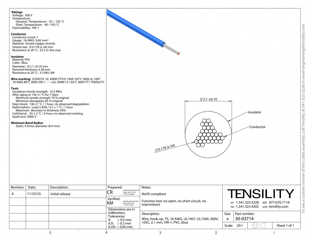 30-03714 wire specification drawing