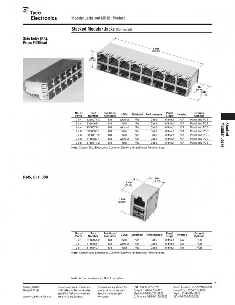 TE Connectivity stacked modular jacks document page 3