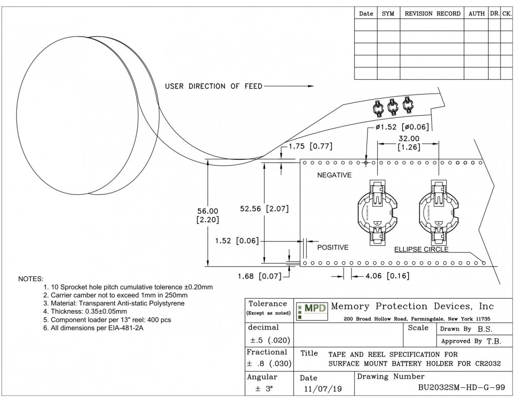 BU2032SM-HD-G technical drawing page