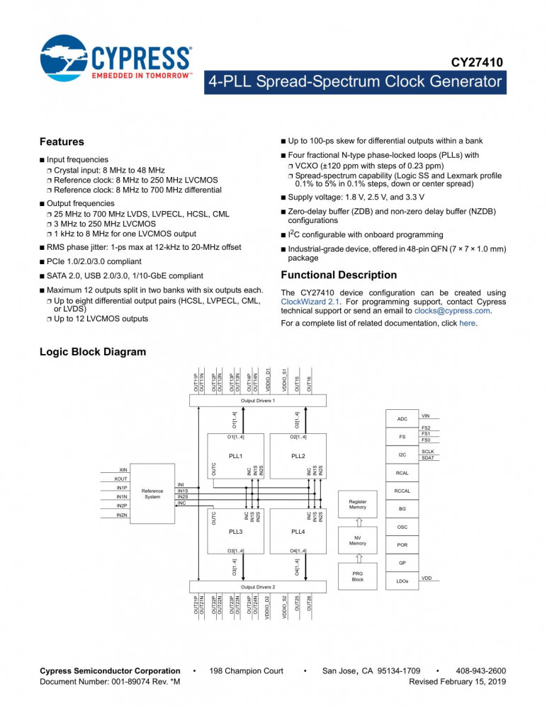 CY27410 technical document page 2