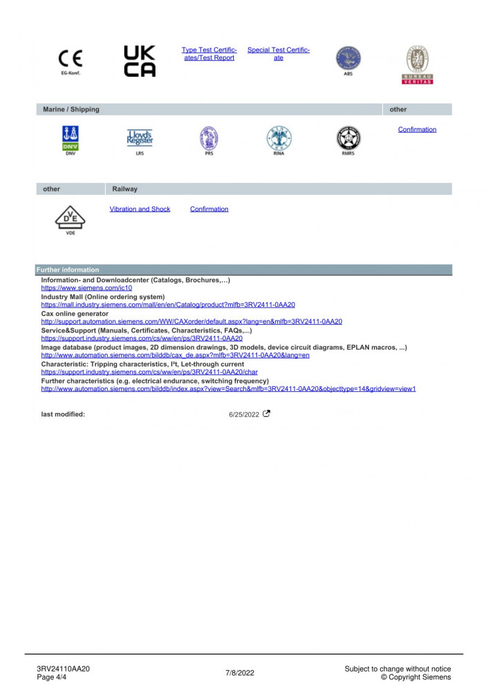 3RV24110AA20 technical document page 4