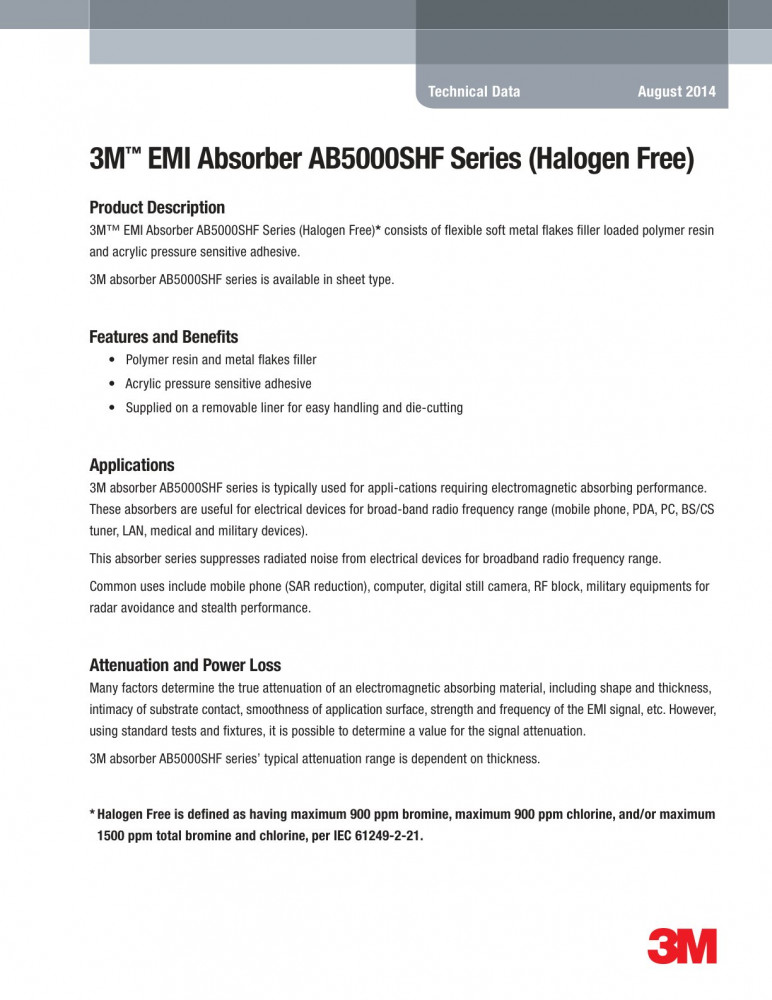 AB5000SHF technical document page 1
