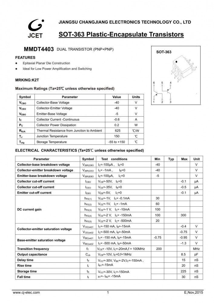 MMDT4403 datasheet page 1