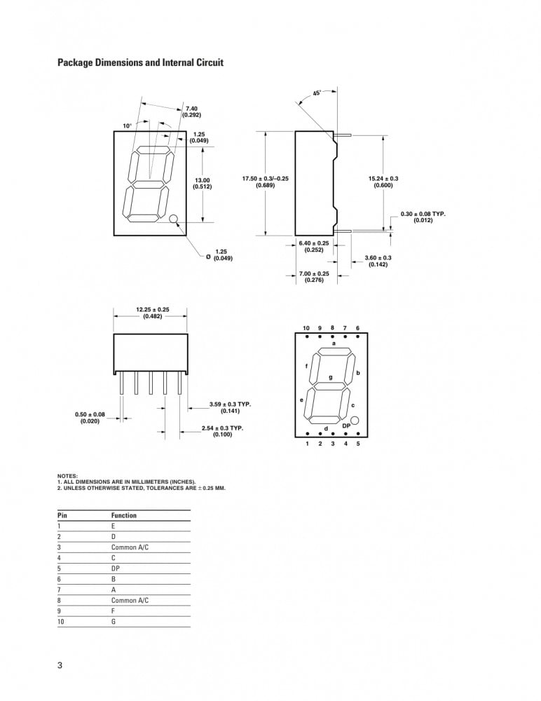 HDSP-561C datasheet page 3